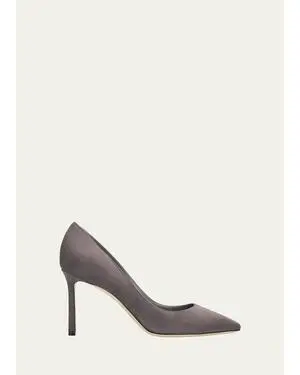 JIMMY CHOO 85mm Romy Suede Pumps - Storm