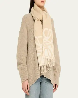 Loewe Wool And Cashmere Anagram Scarf