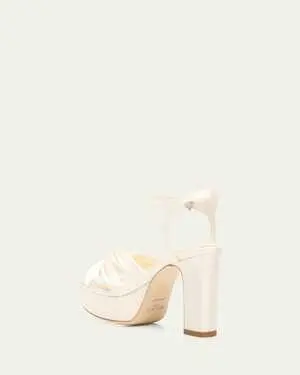 JIMMY CHOO 80mm Heloise Satin Platform Sandals