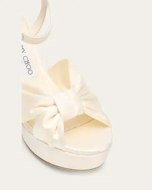 JIMMY CHOO 80mm Heloise Satin Platform Sandals