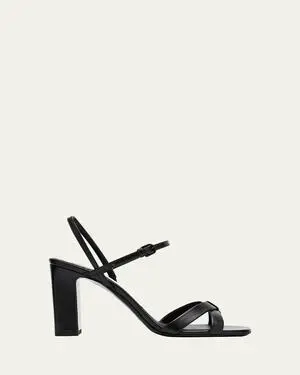 JIMMY CHOO 85mm Elsy Leather Block-heel Sandals
