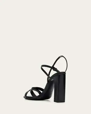 JIMMY CHOO 85mm Elsy Leather Block-heel Sandals