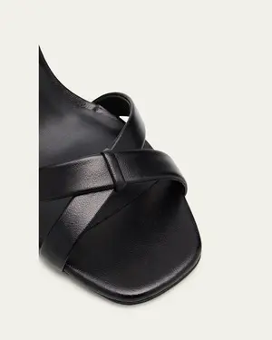 JIMMY CHOO 85mm Elsy Leather Block-heel Sandals