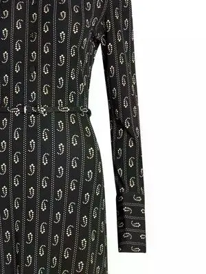 Tory Burch Paisley Belted Shirt Midi Dress - Blue
