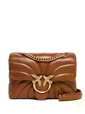 Pinko Love Bag Puff Butterfly Mini Nappa Leather Crossbody Bag - Brown