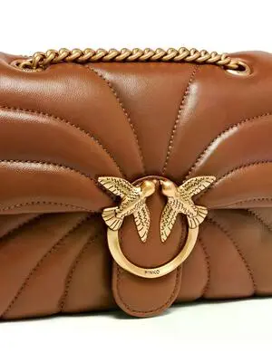 Pinko Love Bag Puff Butterfly Mini Nappa Leather Crossbody Bag - Brown