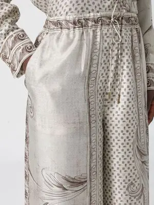 Max Mara Printed Wide Leg Trousers - Ivory