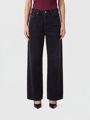 DIESEL® Wide Leg Denim Pants - Black