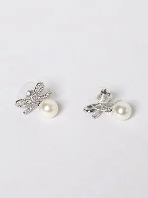 SELF-PORTRAIT Bow And Pearl Drop Earrings