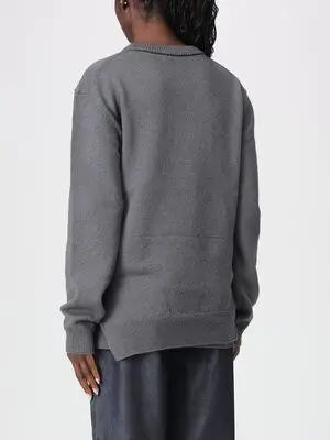 JW Anderson Knit Sweater With Tie Detail - Grey