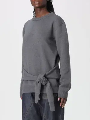JW Anderson Knit Sweater With Tie Detail - Grey