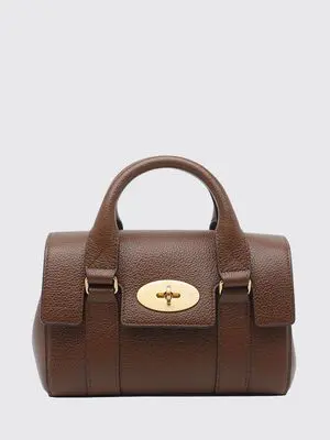 Mulberry Leather Handbag With Turn Lock Closure - Brown
