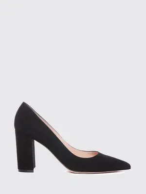 GIANVITO ROSSI Piper Suede Court Shoes With Almond Toe And Block Heel