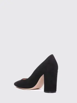 GIANVITO ROSSI Piper Suede Court Shoes With Almond Toe And Block Heel