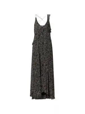 MARANT ETOILE Luxie Geometric-pattern Maxi Dress - Black