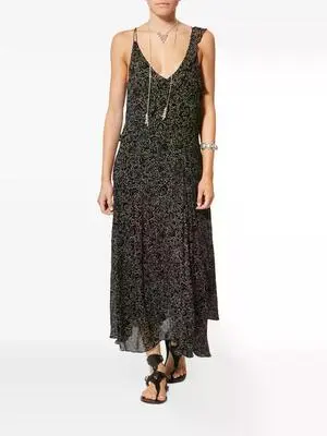 MARANT ETOILE Luxie Geometric-pattern Maxi Dress - Black