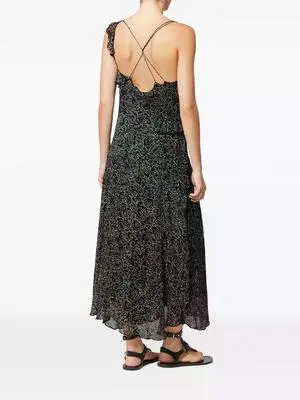 MARANT ETOILE Luxie Geometric-pattern Maxi Dress - Black