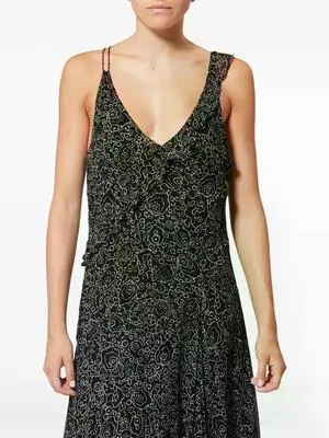 MARANT ETOILE Luxie Geometric-pattern Maxi Dress - Black