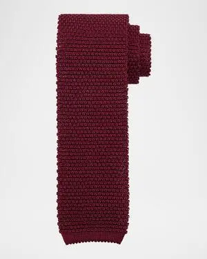 Brunello Cucinelli Silk Knit Necktie - Deep Red