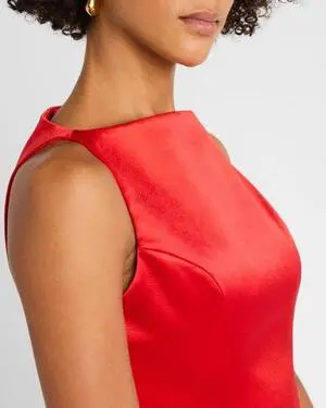 Retrofete Livie High-neck Mini Dress - Red