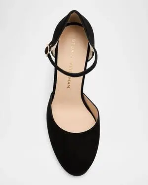 STUART WEITZMAN 100mm Babette Suede Platform Pumps - Black