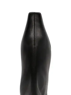 Khaite Arizona Leather Ankle Boots - Black
