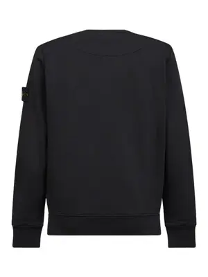 Stone Island Crew Neck Sweater With Logo - Black