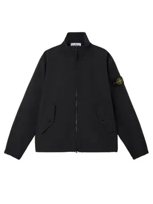 Stone Island Jacket With Logo - Black