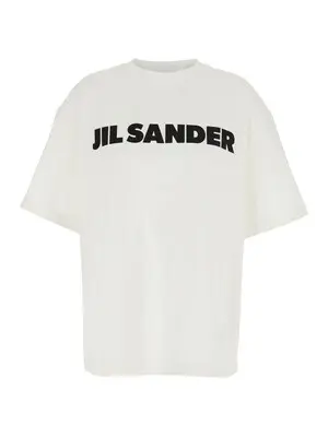 JIL SANDER Cotton T-shirt With Logo Detail - White