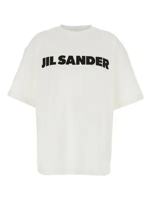 JIL SANDER Cotton T-shirt With Logo Detail - White