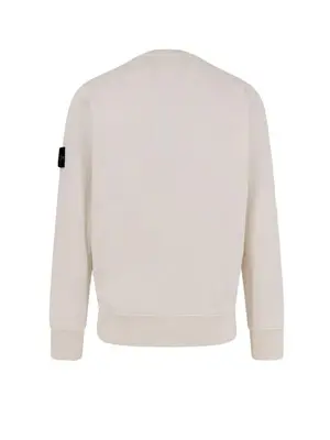 Stone Island Crew Neck Sweater With Logo - White