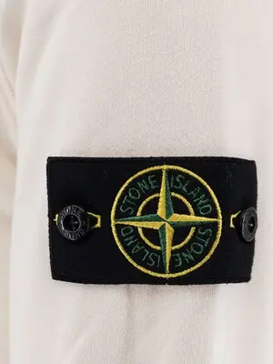 Stone Island Crew Neck Sweater With Logo - White