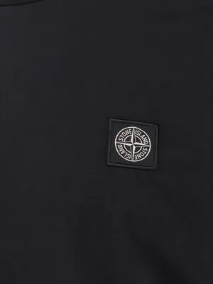 Stone Island Logo Cotton T-shirt - Black
