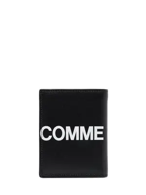 Comme Des Garçons Bi-fold Wallet With Logo - Black