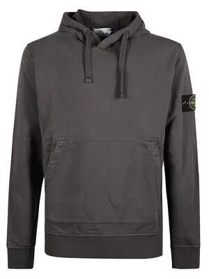 Stone Island Hooded Sweatshirt With Logo - Black