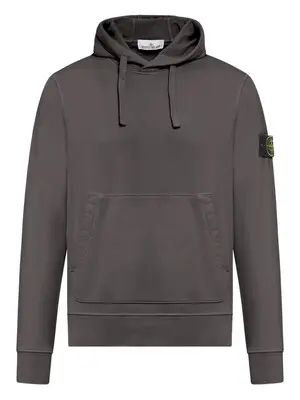 Stone Island Hooded Sweatshirt With Logo - Black