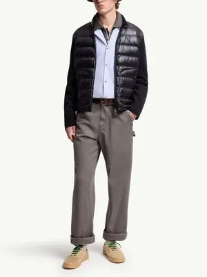 Moncler Padded Wool Cardigan With Zip - Blue