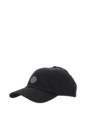 Stone Island Hat With Logo - Black
