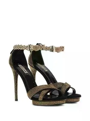 Roberto Cavalli Rhinestone-embellished Heeled Sandals
