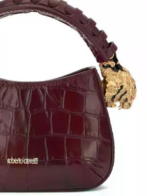 Roberto Cavalli Tiger-head Crocodile-effect Shoulder Bag