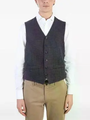 LARDINI Tartan Print Gilet - Multicolour