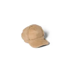 Miu Miu Shearling Baseball Cap - Sand Beige