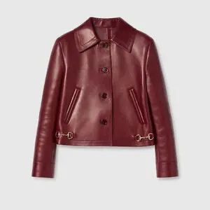 Gucci Leather Jacket With Horsebit Detail