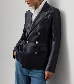 Ralph Lauren Lambskin Camden Jacket - Navy