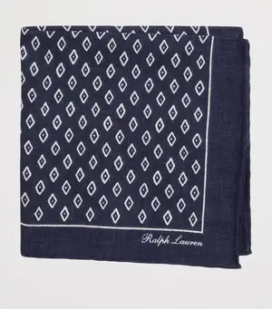 Ralph Lauren Linen Art Deco Neckerchief - Navy