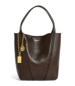Chloé Small Calfskin Spin Tote - Brown