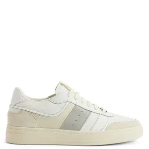 GIUSEPPE ZANOTTI Low-top Suede And Leather Sneakers - Beige