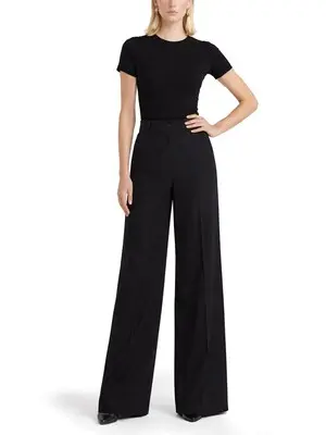 Theory Wool Tailored Trousers - Black