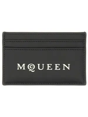 Alexander McQueen Card Holder With Logo - Black