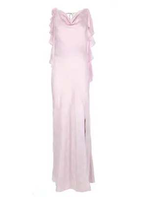 ROTATE BY BIRGER CHRISTENSEN Long "waterfall" Dress - Pink